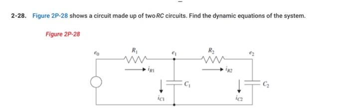 Solved 2-28. Figure 2P-28 shows a circuit made up of two RC | Chegg.com