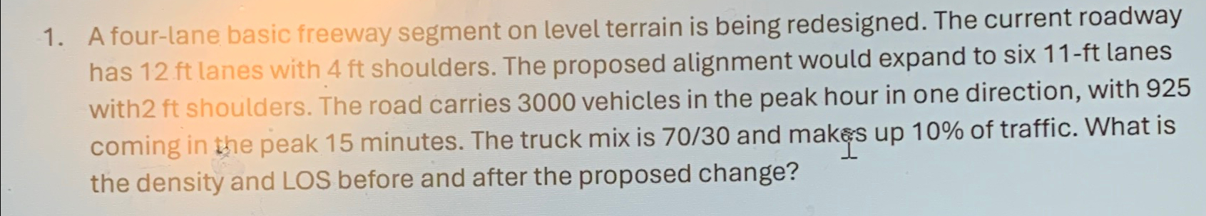 Solved A four lane basic freeway segmA four-lane basic | Chegg.com