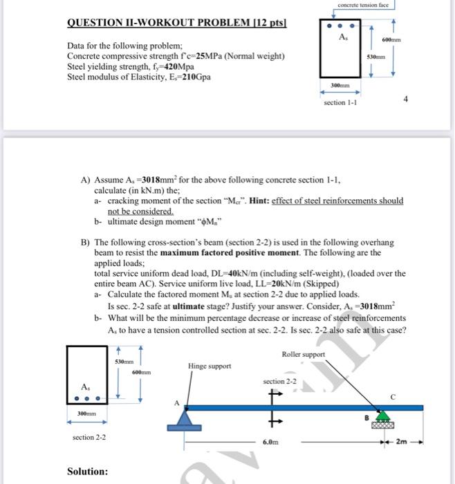 Solved QUESTION II-WORKOUT PROBLEM [12 pts] Data for the | Chegg.com