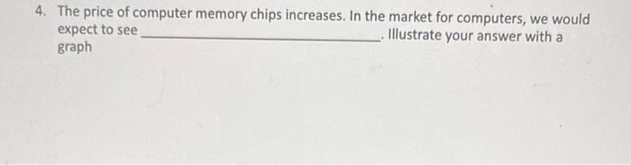 Solved 4. The price of computer memory chips increases. In | Chegg.com