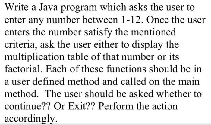 Solved Write a Java program which asks the user to enter any | Chegg.com
