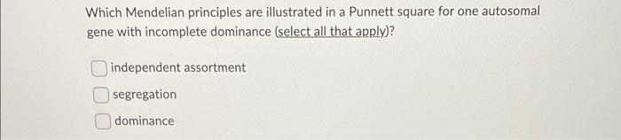 Solved Which Mendelian principles are illustrated in a | Chegg.com