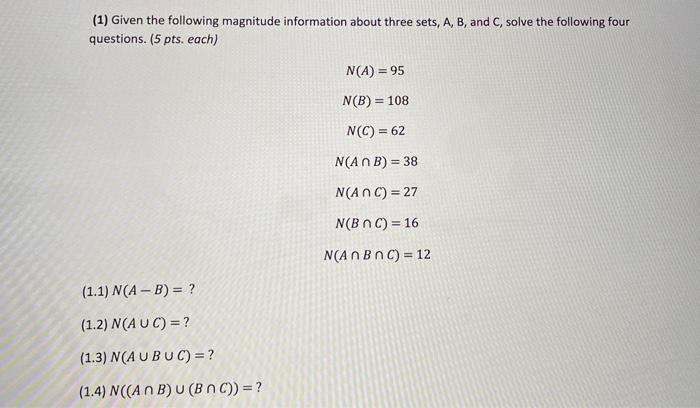 Solved (1) Given the following magnitude information about | Chegg.com