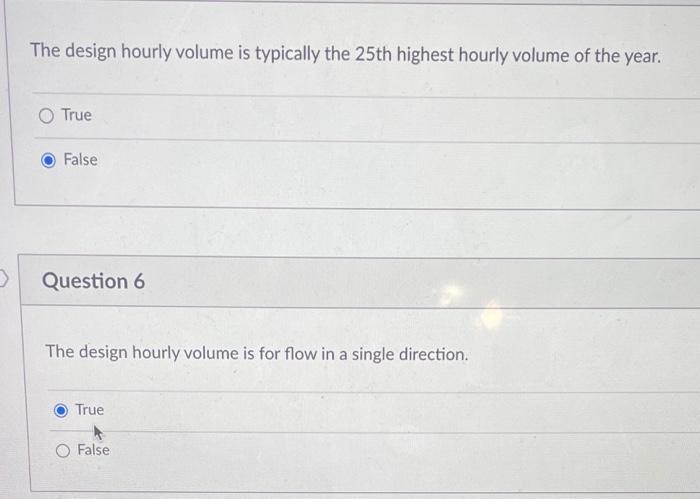 Solved The design hourly volume is typically the 25th | Chegg.com