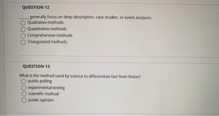 Solved QUESTION 12 generally focus on deep description, case | Chegg.com