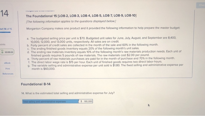Solved 14 The Foundational 15 (LO8-2, LO8-3, L08-4, L08-5, | Chegg.com