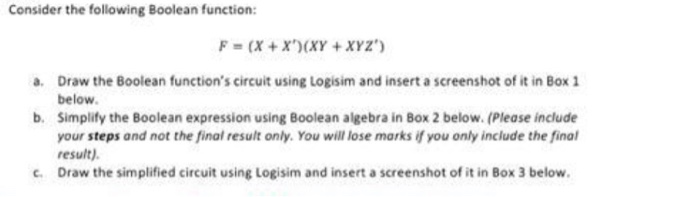 Solved Consider the following Boolean function: F = (x + | Chegg.com