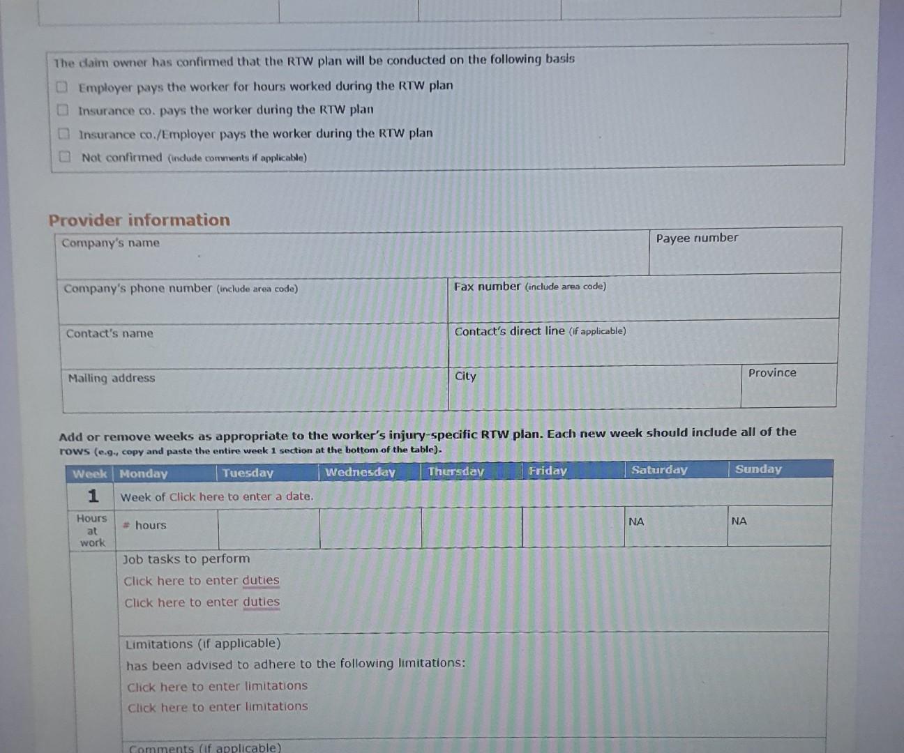 Graduated Return-to-Work (GRTW) Plan | Chegg.com