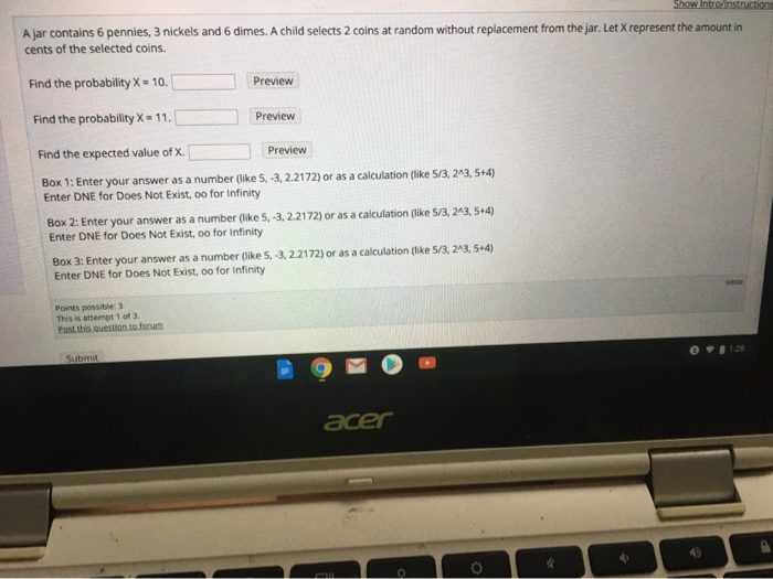 Solved Show Intro/Instructions Ajar contains 6 pennies, 3 | Chegg.com