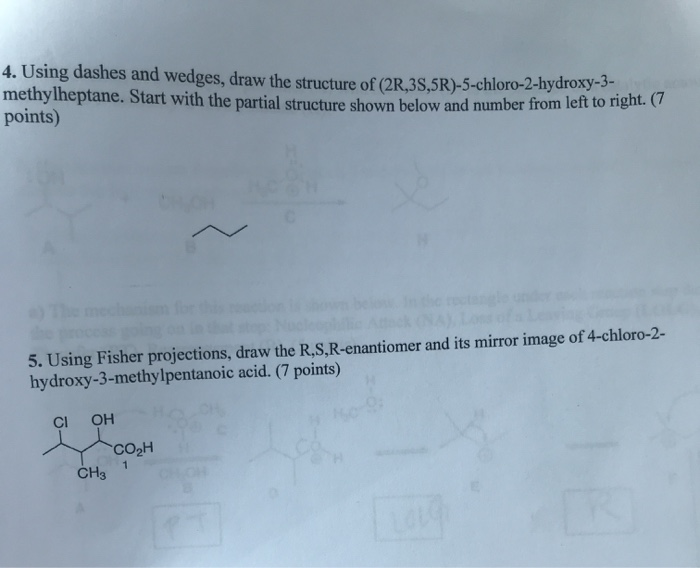 Solved 4. Using dashes and wedges, draw the structure of | Chegg.com