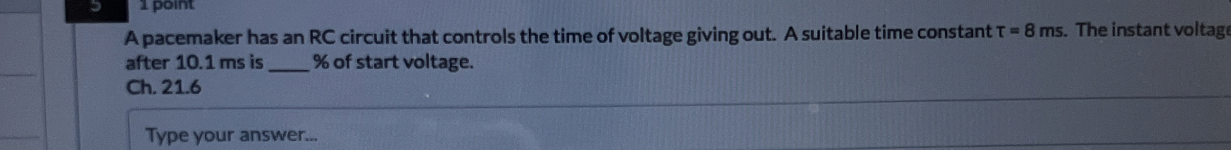 Solved A pacemaker has an RC circuit that controls the time | Chegg.com