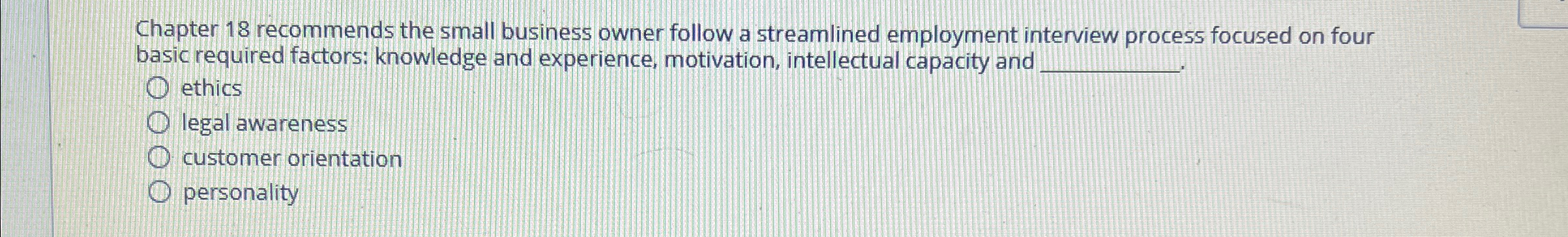 Solved Chapter 18 ﻿recommends the small business owner | Chegg.com