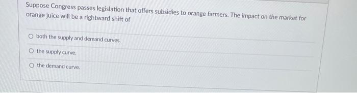 Solved Suppose Congress passes legislation that offers | Chegg.com