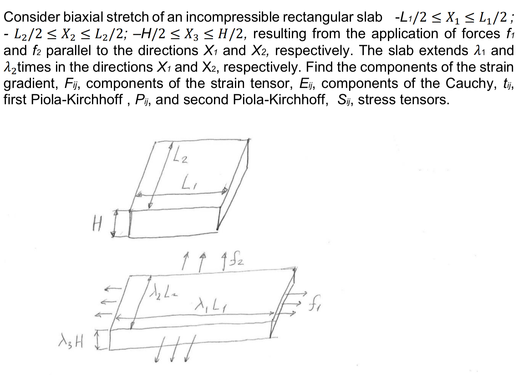Solved Consider biaxial stretch of an incompressible | Chegg.com