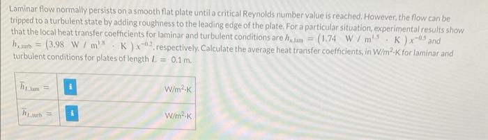Solved Laminar flow normally persists on a smooth flat plate | Chegg.com