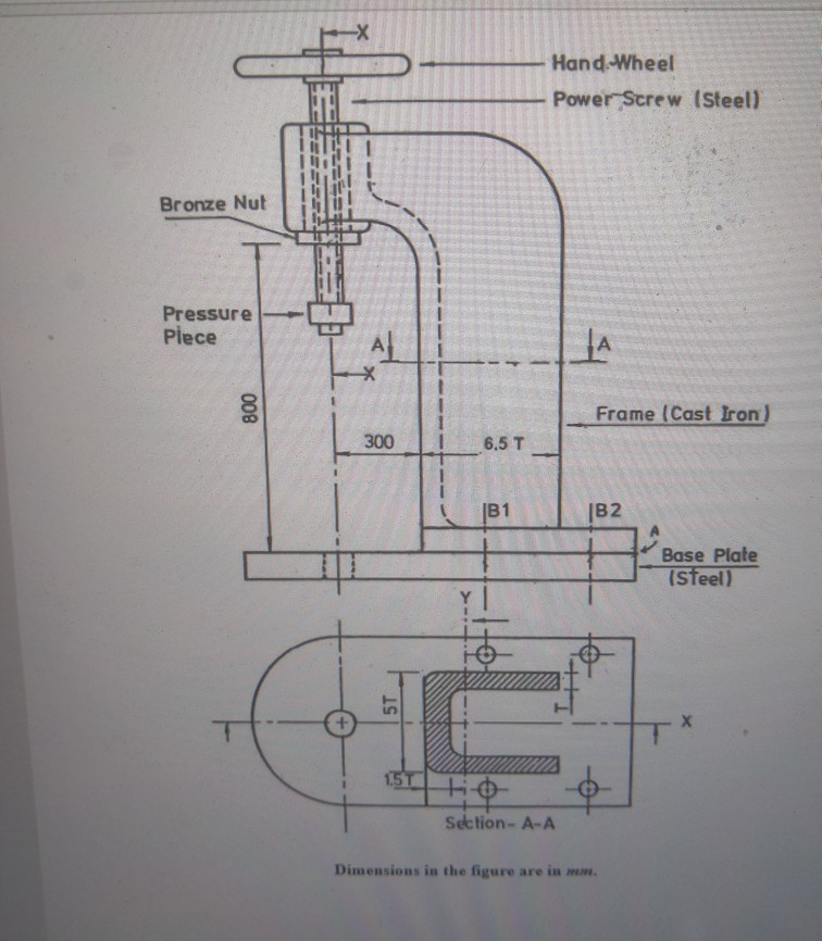 Solved The hand press is used in the workshop. If the | Chegg.com