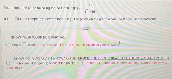 Solved Determine each of the following for the function | Chegg.com