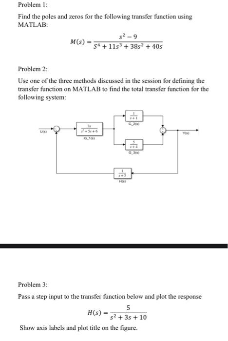 Solved Problem 1: Find the poles and zeros for the following | Chegg.com