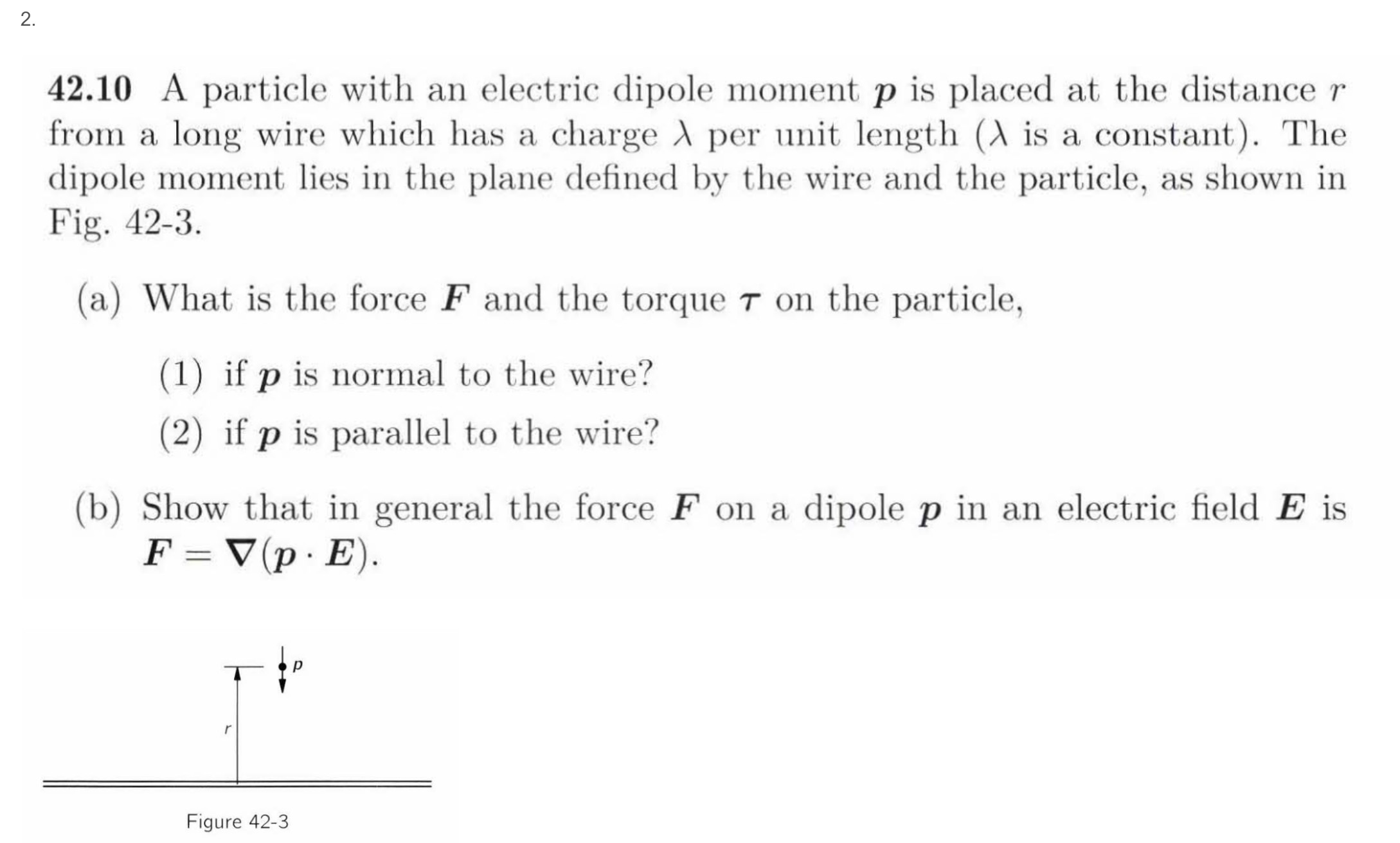 Solved 42.10 ﻿A particle with an electric dipole moment p | Chegg.com