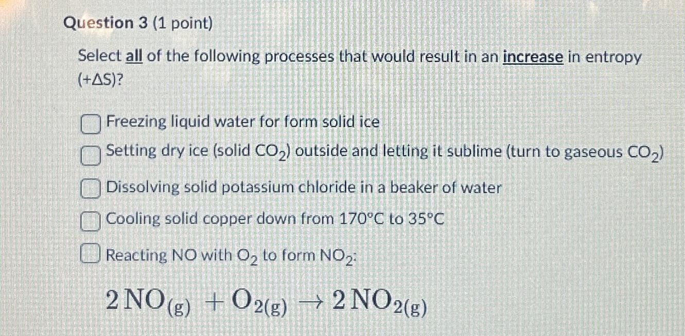 Solved Question 3 ( 1 ﻿point)Select all of the following | Chegg.com