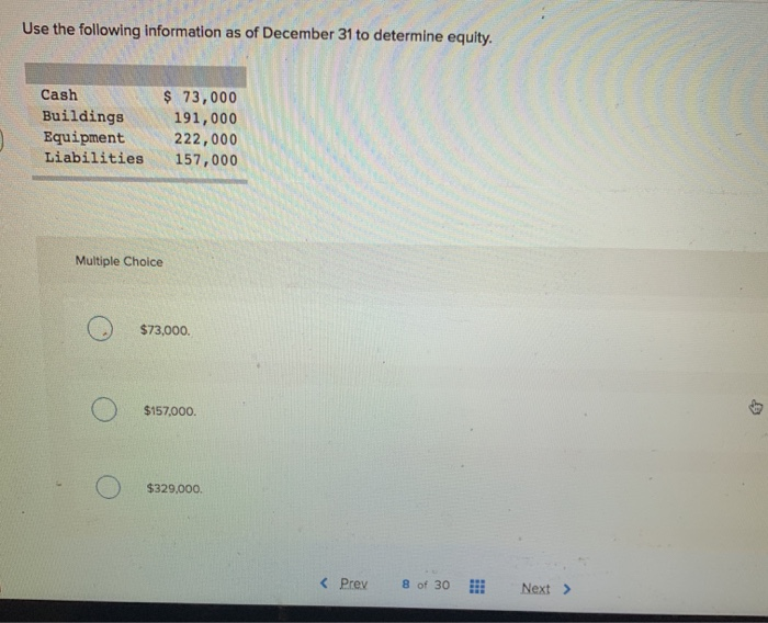 Solved Use the following information as of December 31 to | Chegg.com