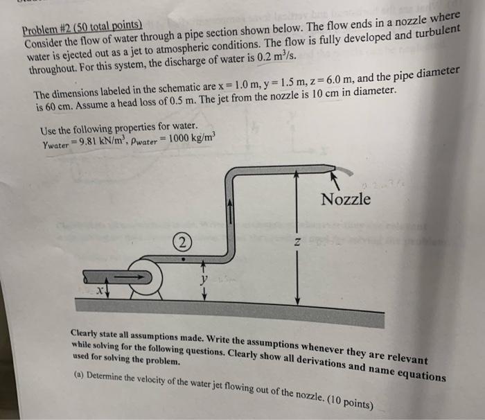 Solved Problem #2 ( 50 total points) Consider the flow of | Chegg.com