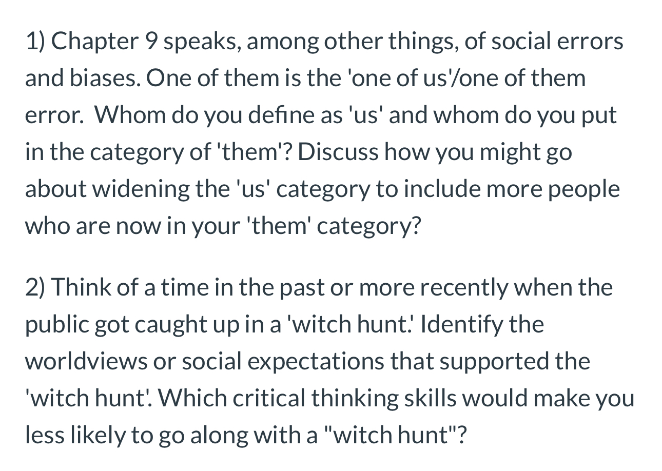 Solved Chapter 9 ﻿speaks, among other things, of social | Chegg.com