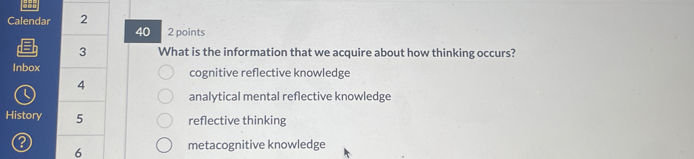 Solved 402 ﻿pointsWhat is the information that we acquire | Chegg.com