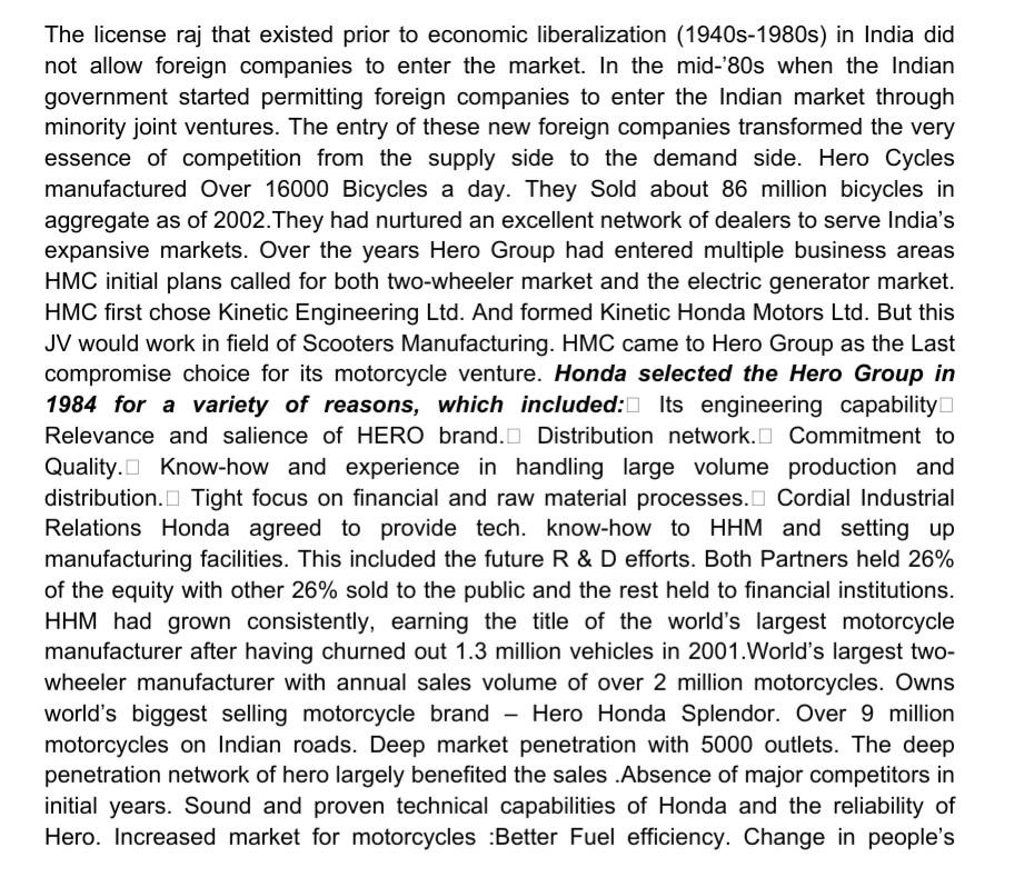 Solved The license raj that existed prior to economic | Chegg.com