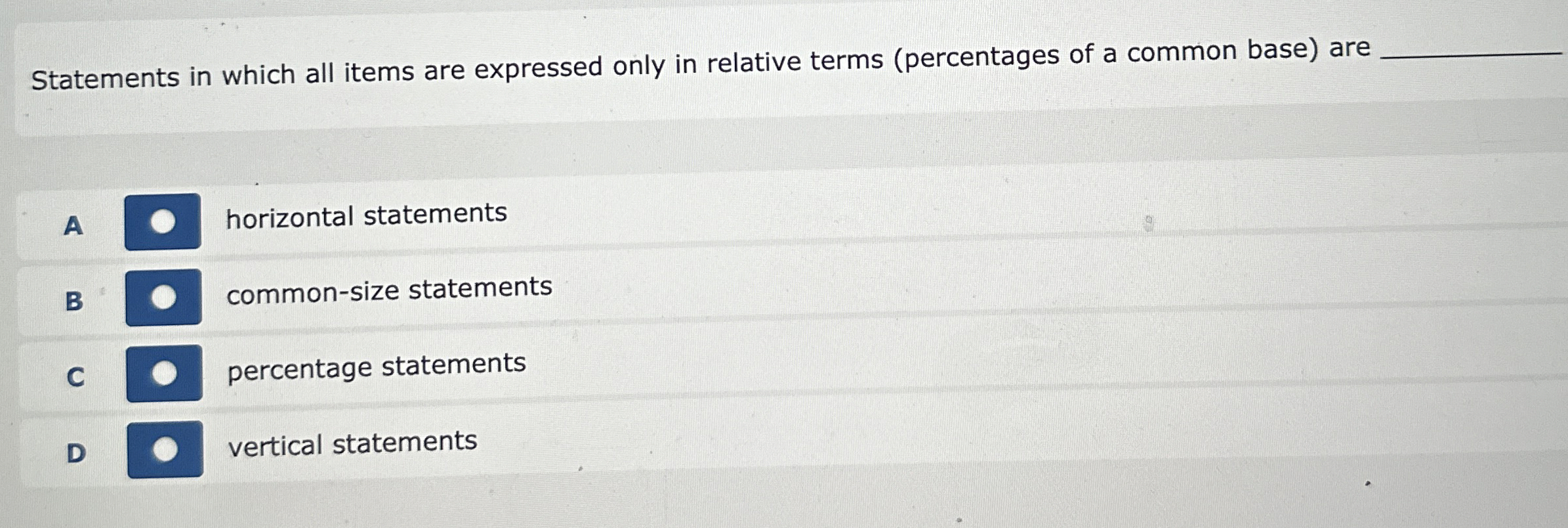 Solved Statements in which all items are expressed only in | Chegg.com