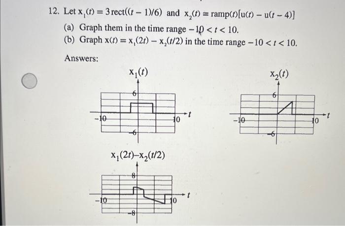 Solved 2. Let x1(t)=3rect((t−1)/6) and | Chegg.com