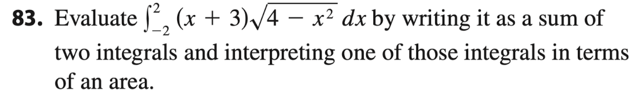 Solved Evaluate ∫-22(x+3)4-x22dx ﻿by writing it as a sum | Chegg.com