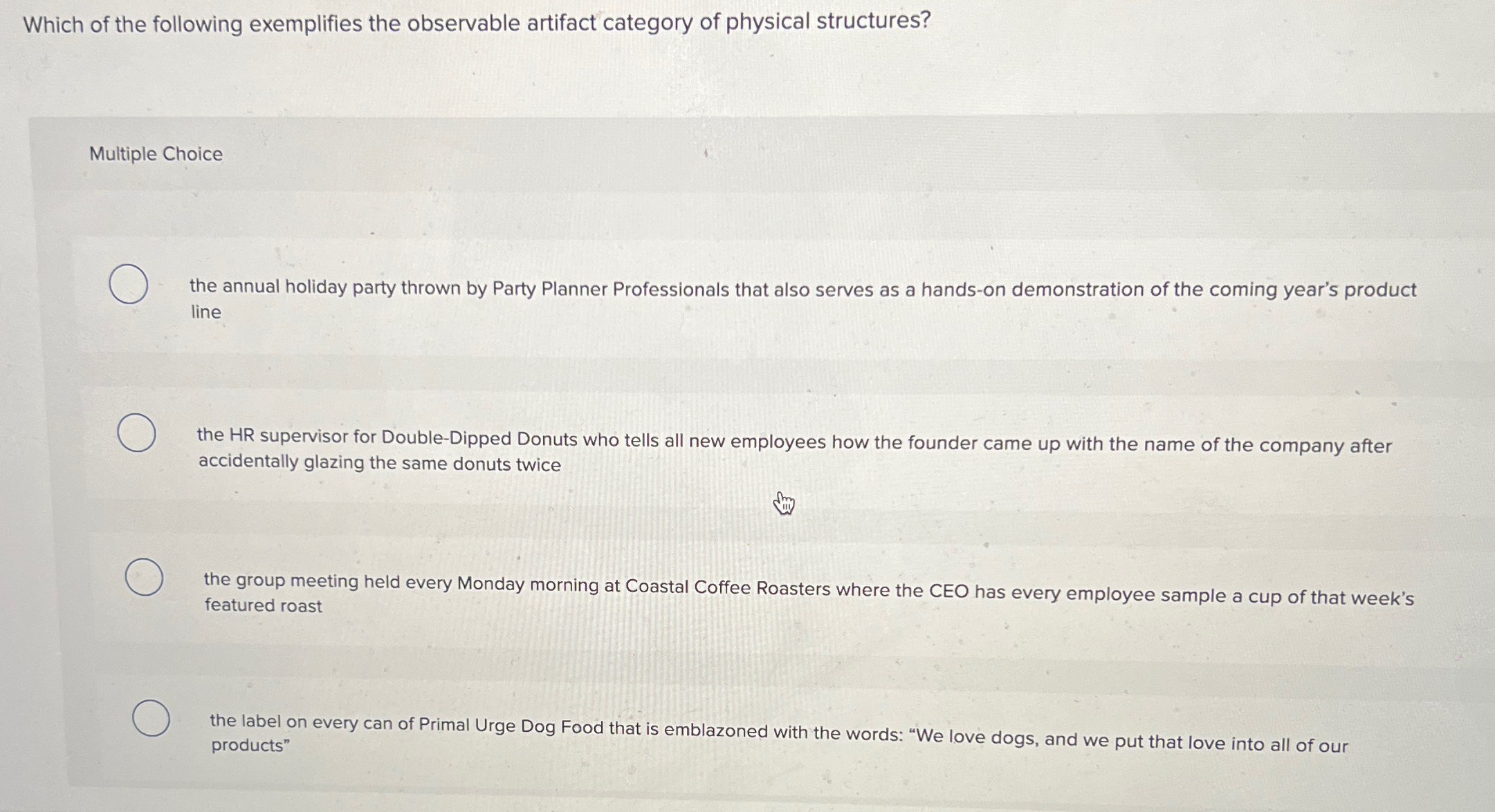 Solved Which of the following exemplifies the observable | Chegg.com