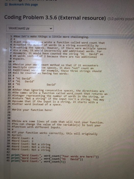 Solved Bookmark this page Coding Problem 3.5.6 (External | Chegg.com