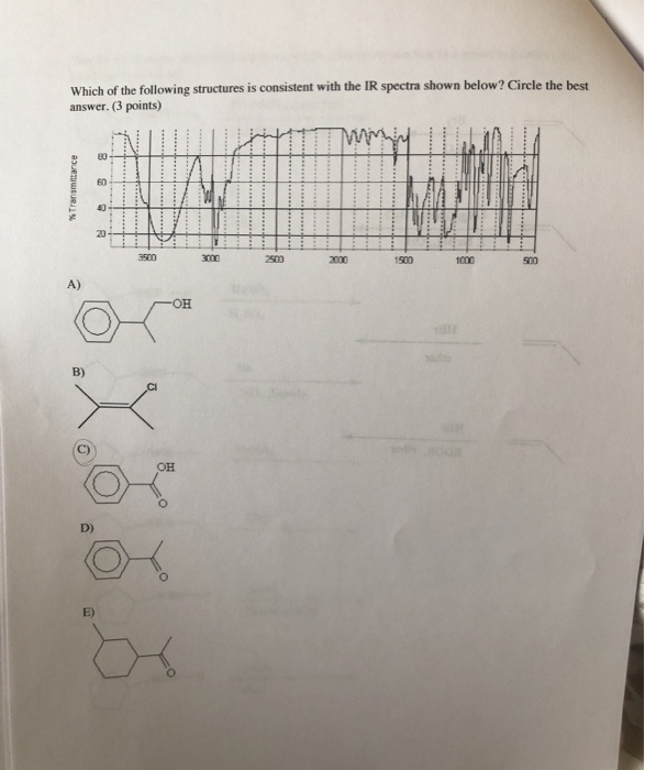 Solved Which of the following structures is consistent with | Chegg.com