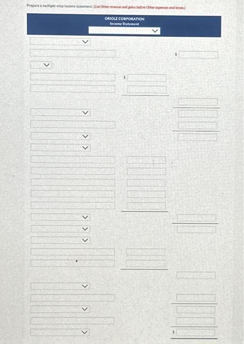 Solved Prepare a multiple step-income statement. (list other | Chegg.com