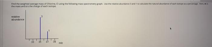 Solved Find the weighted average mass of Chlorine, using the | Chegg.com