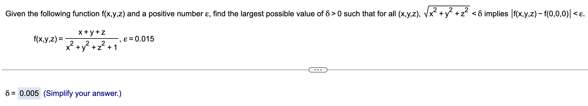 Solved Given the following function f(x,y,z) ﻿and a positive | Chegg.com