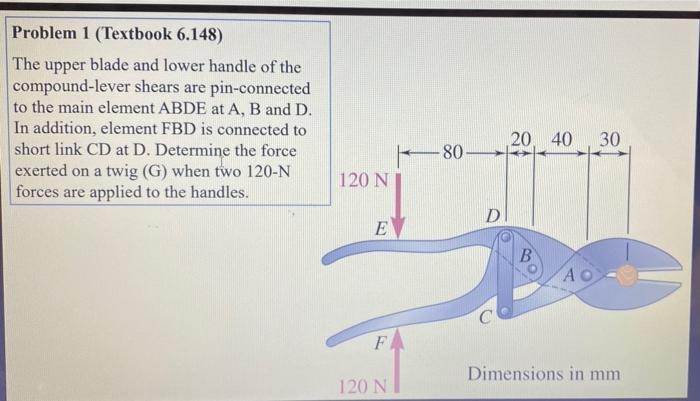 Solved Problem 1 (Textbook 6.148) The upper blade and lower | Chegg.com