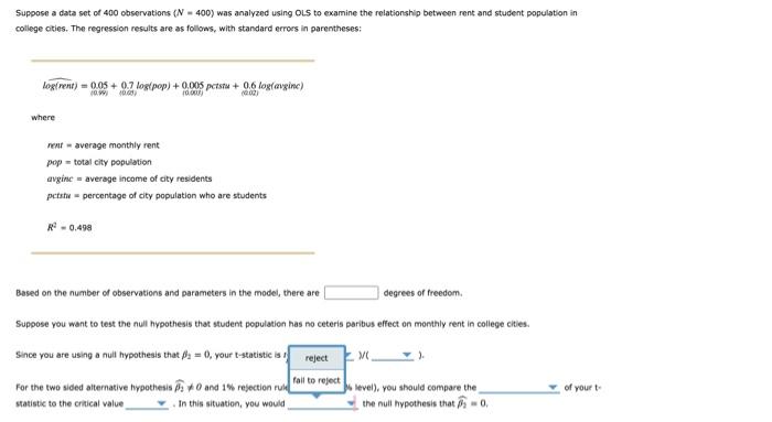 Solved Suppose a data set of 400 observations (N = 400) was | Chegg.com