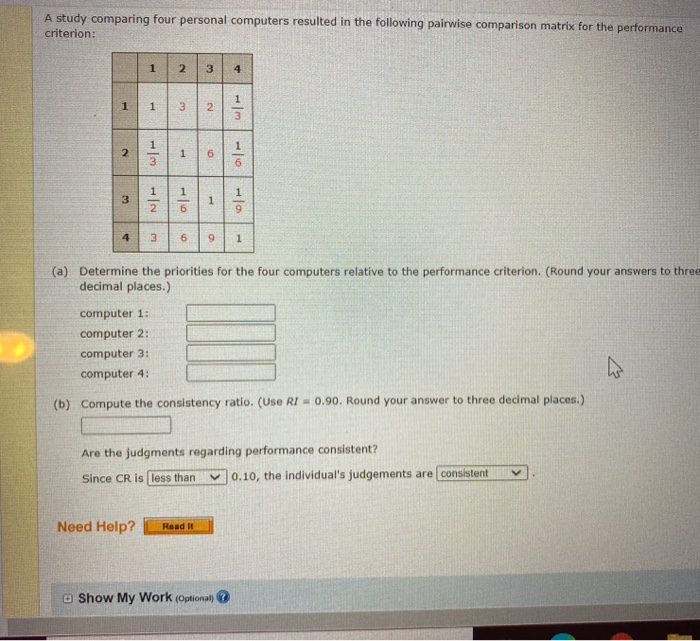 Solved A study comparing four personal computers resulted in | Chegg.com