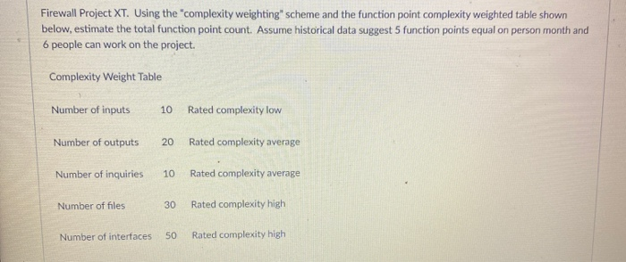 Solved Firewall Project Xt Using The Complexity Weighting 