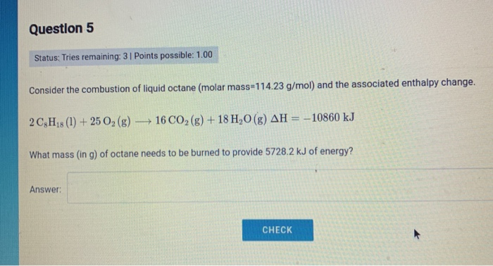Solved Question 5 Status: Tries remaining: 31 Points | Chegg.com Solved Question 5 Status: Tries remaining: 31 Points | Chegg.com