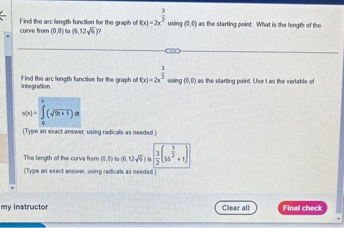 Solved Find the length of the curve x=3y3+4y1 from y=1 to | Chegg.com