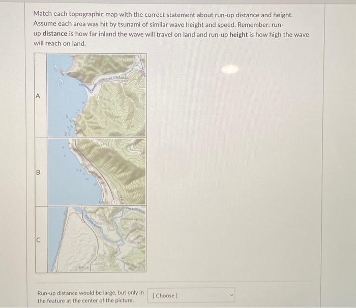 Solved Pick the best description of the topographic map | Chegg.com
