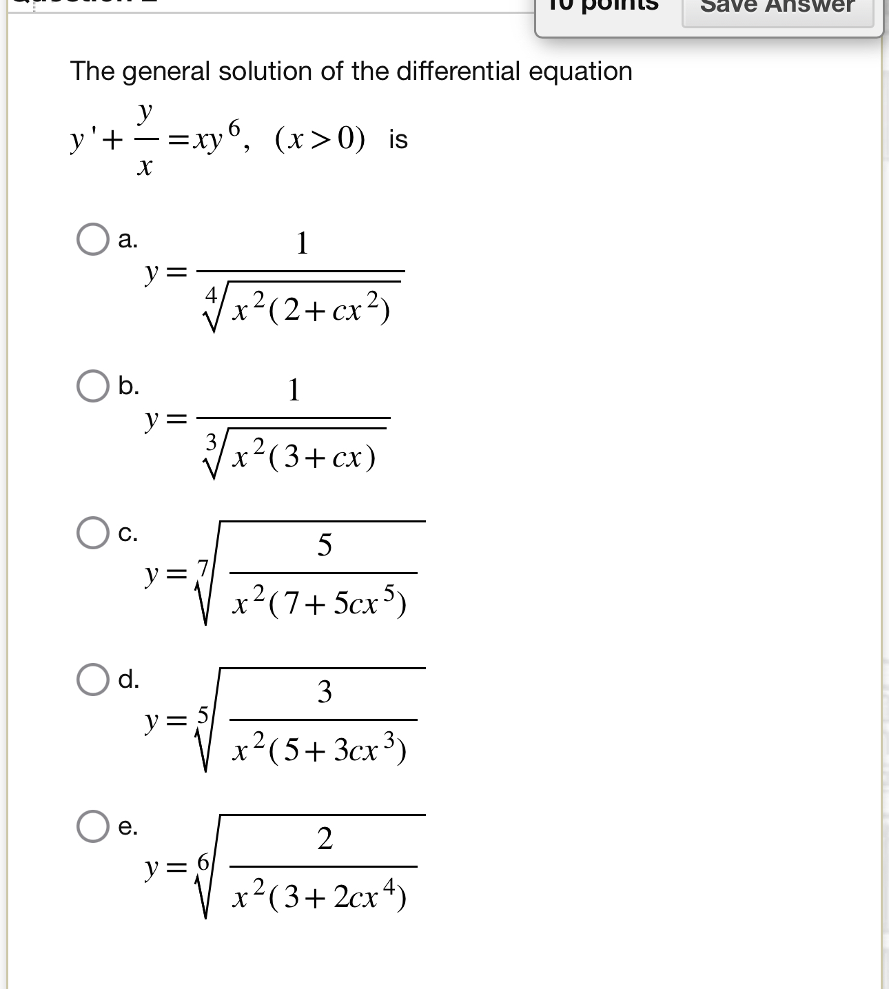 Solved The general solution of the differential equation | Chegg.com