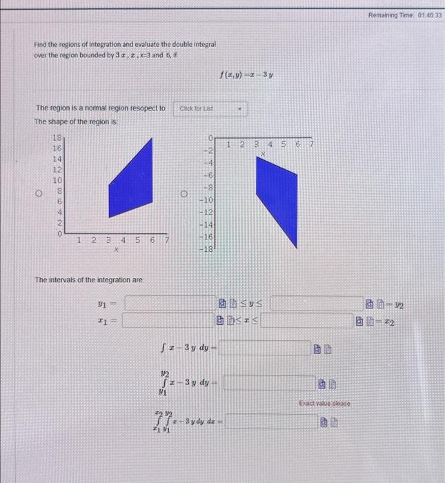 Solved Find the regions of integration and evaluate the | Chegg.com
