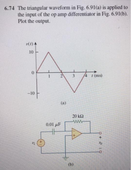 Solved 6 74 The Triangular Waveform In Fig 6 91 A Is