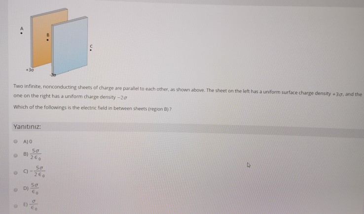 Solved 30 Two infinite, nonconducting sheets of charge are | Chegg.com
