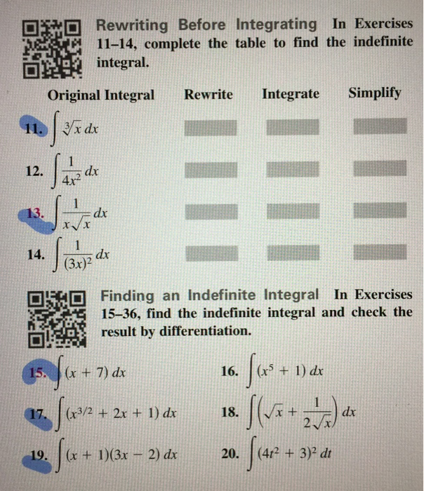 Solved Rewriting Before Integrating In Exercises 11-14, | Chegg.com